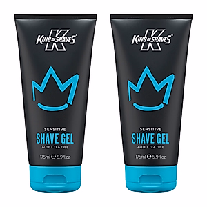 King of Shaves Sensitive Shaving Gel, Low Foam for a Refreshing and Precise Shave, Shave Gel For Men, 2 x 175ml