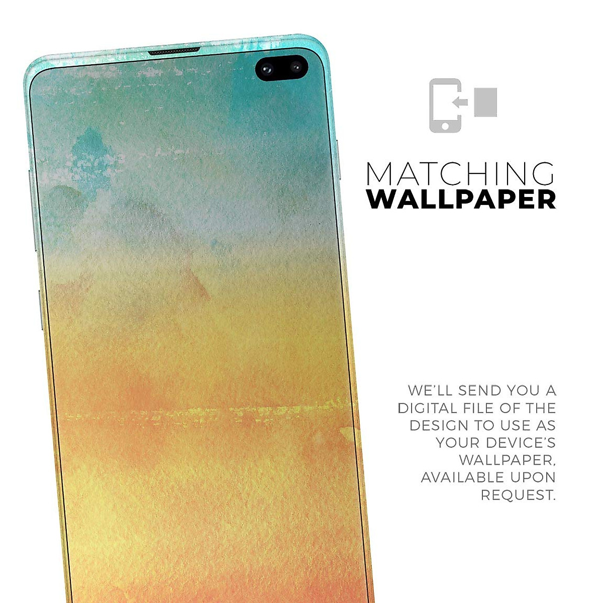 DesignSkinz Lined Orange 443 Absorbed Watercolor Texture Protective Vinyl Decal Wrap Skin Cover Compatible with The Samsung Galaxy S20 (Screen Trim & Back Glass Skin)