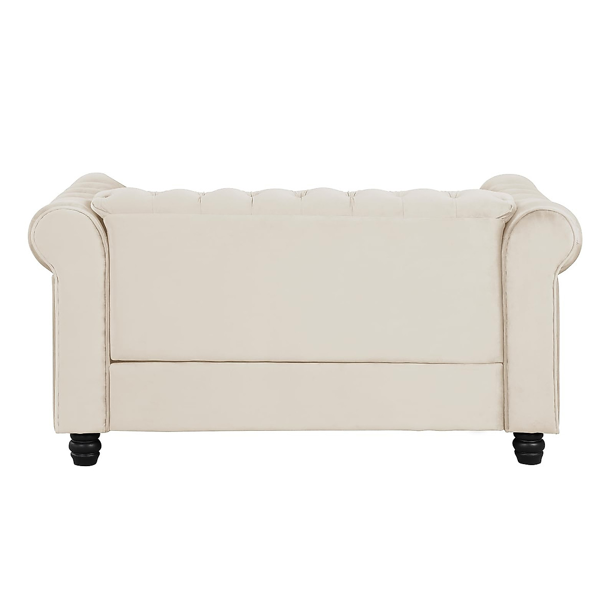 Morden Fort Loveseat for Living Room, Loveseat Sofa No Sagging, Loveseats 24'' Comfy Seat Depth, Modern Loveseat Tool-Free Assemble, Velvet Loveseat Pet-Friendly Super Soft Chesterfield Beige