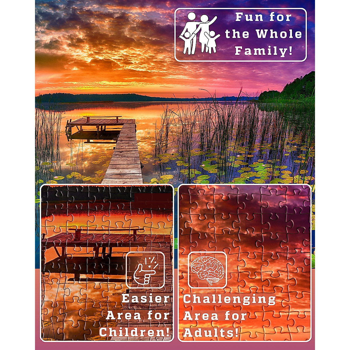 Puzzles for Adults 1000 Pieces - 20x30 in HD Quality Landscape 1000 Piece Puzzle for Adults & Families | Sturdy 2mm Adult Puzzle Pieces | 8 Jigsaw Puzzles Saver Sheets & Full-Sized 1:1 Poster Included