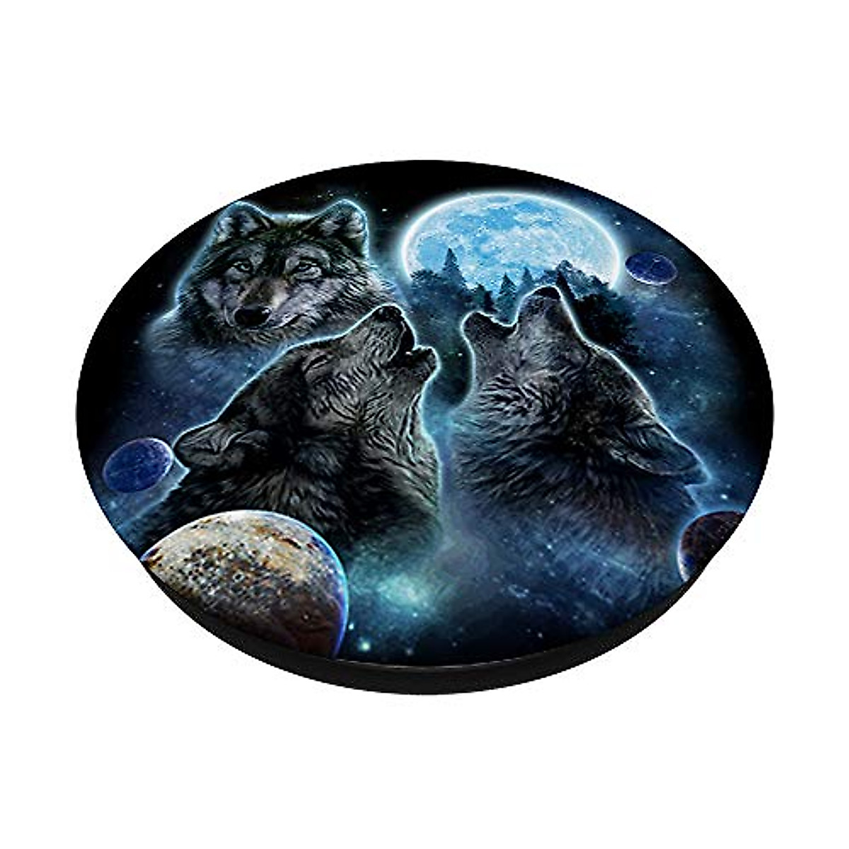 Three Wolf Howling and Moon PopSockets PopGrip: Swappable Grip for Phones & Tablets
