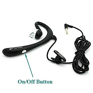 Wired Mono Headset Earphone w Mic for Go Flip 3 / Smartflip Phone, Headphone 3.5mm Single Earbud Hands-Free Microphone Over-The-Ear Compatible with Alcatel Go Flip 3 / Smartflip