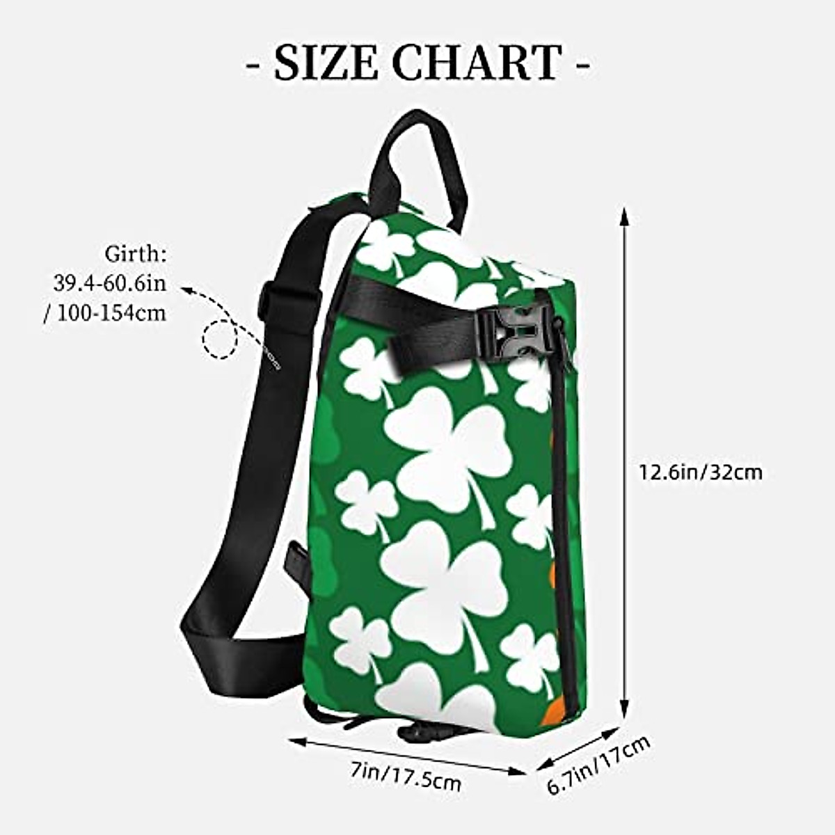 Crossbody Sling Backpack Patricks-Day-Irish-Flag Travel Hiking Chest Daypack One Strap Shoulder Bag