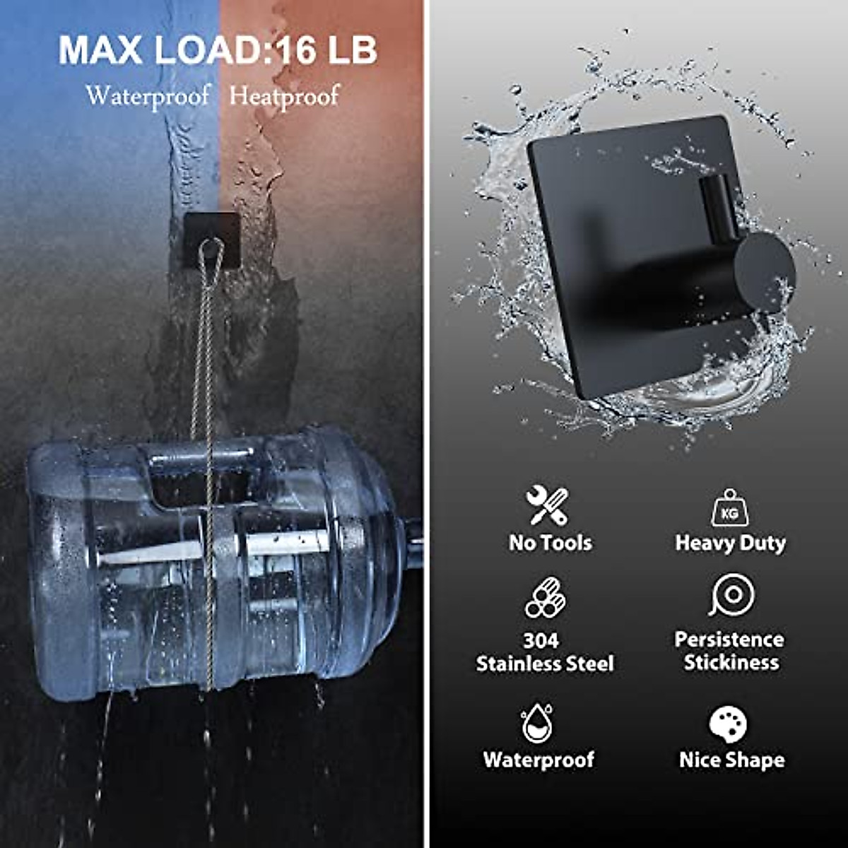 VIS'V 2 Pcs Suction Cup Hooks and 4 Pcs Adhesive Hooks