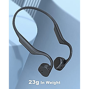 VIDONN Air Conduction Headphones Bluetooth 5.0 with Built-in Mic, Headphones Wireless Bluetooth, Sweatproof Headset for Running Hiking Driving Bicycling-Long Battery Life (Black)