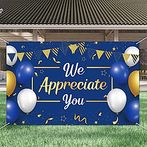 Chunnin We Appreciate You Banner Thank You Banner Backdrop Appreciation Party Decorations Thank You for All You Do Party Banner Background for Pastor Work Teacher Doctor Employee Staff 5.9×3.6ft