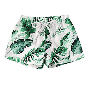 Toddler Baby Boys Swim Shorts Coconut Tree and Leaves Print Swimming Trunk Kids Boy Waves Swimwear (Palm, 6-12 Months)