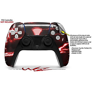 WraptorSkinz Skin Wrap compatible with Sony PS5 DualSense Controller Radioactive Red (CONTROLLER NOT INCLUDED)