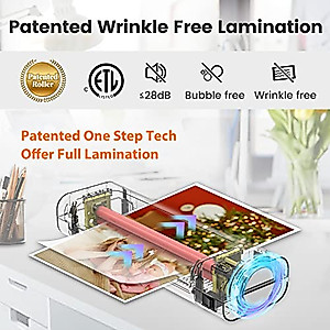 Laminator Machine,VidaTeco 9-inch Thermal&Cold Laminator with Laminating Sheets 20 pcs,Laminating Machine with 2-Min Faster Preheat,Personal Lamination Machine with Patented Roller for Teacher(Black)