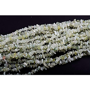 Natural Chip Stone Beads 5-8mm New Mountain Jade 400 Pieces Irregular Gemstones Healing Crystal Loose Rocks Bead Hole Drilled DIY for Bracelet Jewelry Making Crafting (5-8mm, New Mountain Jade)