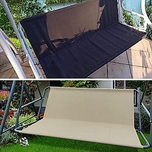 NXIEBFEK Porch Patio Swing Seat Cover, Bench Swing Replacement Covers, 600D Thicken Oxford Waterproof Fabric Swings Seat Cover for Outdoor Garden Swings Chair 54.3x19.7x19.7inch(Beige-M)