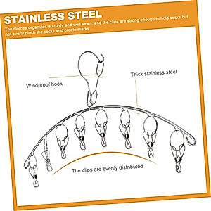 CAXUSD Multi Clip Drying Rack Foldable Drying Rack Folding Drying Rack Metal s Hooks 2pcs Laundry Drying Rack Closet Storage Organizer Stainless Steel Drip Hanger Socks Clips Socks Rack