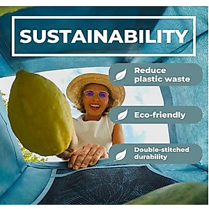 Lotus Trolley Bags -set of 4 -w/LRG COOLER Bag & Egg/Wine holder! Reusable Grocery Cart Bags sized for USA. Eco-friendly 4-Bag Grocery Tote. (Purple, Turquoise, Blue, Brown,)