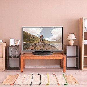 Aleratec Heavy Duty 15-inch Swivel Rotating TV Stand Mount Flat Panel LED | Media Console, Entertainment Center for Living Room Bedroom, Black