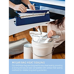 Mylar Bags for Food Storage 50pcs 6x9 with Resealable Zipper and Aluminum Foil Pouch