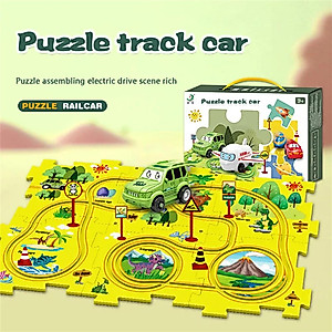 Puzzle Racer Kids Car Track Set - 2024 Best Blooming Babies Puzzle Racer, Children's Educational Puzzle Track Car Play Set,Puzzle Track for Kids (5 Pcs, 4Sets)