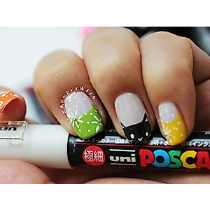 uni Posca Paint Marker Extra Fine (0.7mm) SPECIAL SET!! - WHITE/GOLD/SILVER/BLACK, Wasabi Sticky note