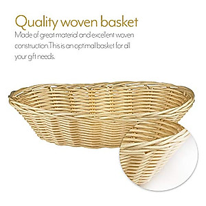 [6 pk] Baskets for Gifts Empty| 7x9" Small Wicker-look Empty Baskets to Fill| DIY Gift Basket Set with Basket Bags and Gold Pull Bows| Thanksgiving, Christmas, Easter Gift Basket Kit| Gift to Impress