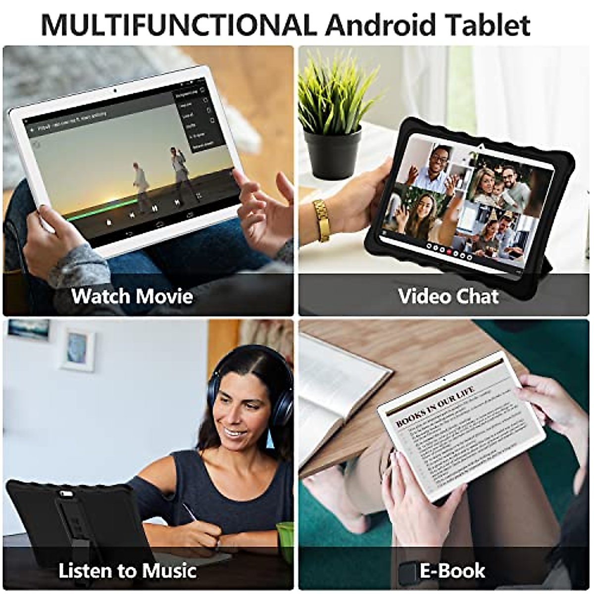 𝟮𝟬𝟮𝟯 𝗟𝐚𝐭𝐞𝐬𝐭 Tablet 10.1" Octa-Core Android 11 Tablet, 64GB Storage Tablet with Keyboard, Stylus, Dual 13MP+5MP Camera, WiFi, Bluetooth, GPS, 512GB Expand Support, IPS Full HD Display(Sliver)