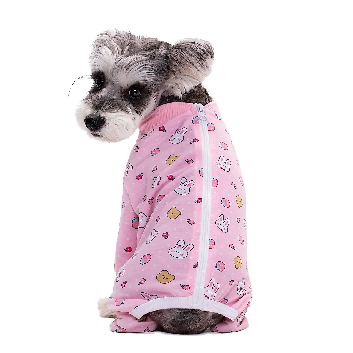 Dog Bodysuit Surgery Recovery Suit for Female Dogs,Small and Medium-Sized Dogs Zipper on Back-Post-Spay Dog Surgery Recovery Suit Puppy Cat Long Sleeve Onesies Bodysuit After Surgery Wound Protective