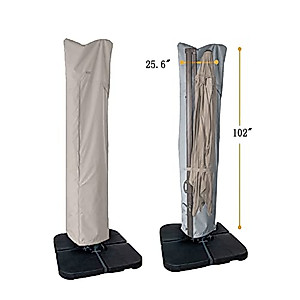 Garden Balsam Patio Umbrella Cover for 9ft to 13ft Offset Umbrella, Water Resistant, Curved Cantilever and Straight Pole Parasol Outdoor Umbrellas Cover with Zipper and Rod