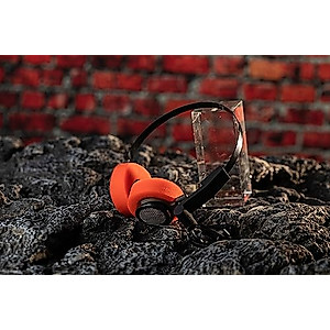 Star Headphones Handmade Hi-Fi Stereo Headset Orange Ear Pad Steel Mesh Cosplay with 3.5mm Jack