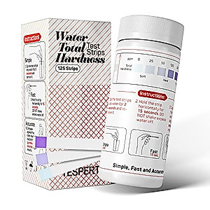 Water Hardness Test Kit: 125 Strips Hard Water Test Kit, TESPERT Water Hardness Test Strips for Water Softener Dishwasher Well Spa Pool
