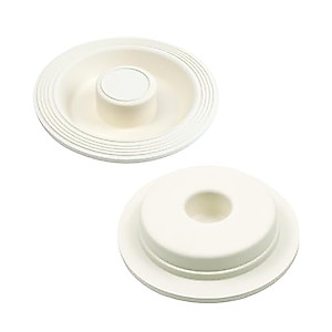 Faotup 2Pcs White Rubber Sink Stoppers Bathtub Stoppers Sink Stopper for Bathroom Laundry Drain Sink Stoppers Universal, 4.01"x4.01"x0.98"