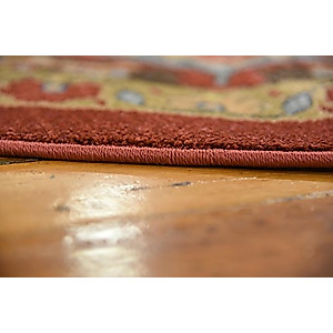 Unique Loom Sahand Collection Traditional Geometric Classic Red Round Rug (8' 0 x 8' 0)