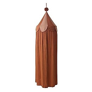 HEVIRGO Bed Canopy Mosquito Net, Hanging Travel Netting Curtains, Play Tent Bedding, Mosquito Net Dome Shaped Nordic Style Chiffon Fancy Baby Bedding for Kindergarten - Brown