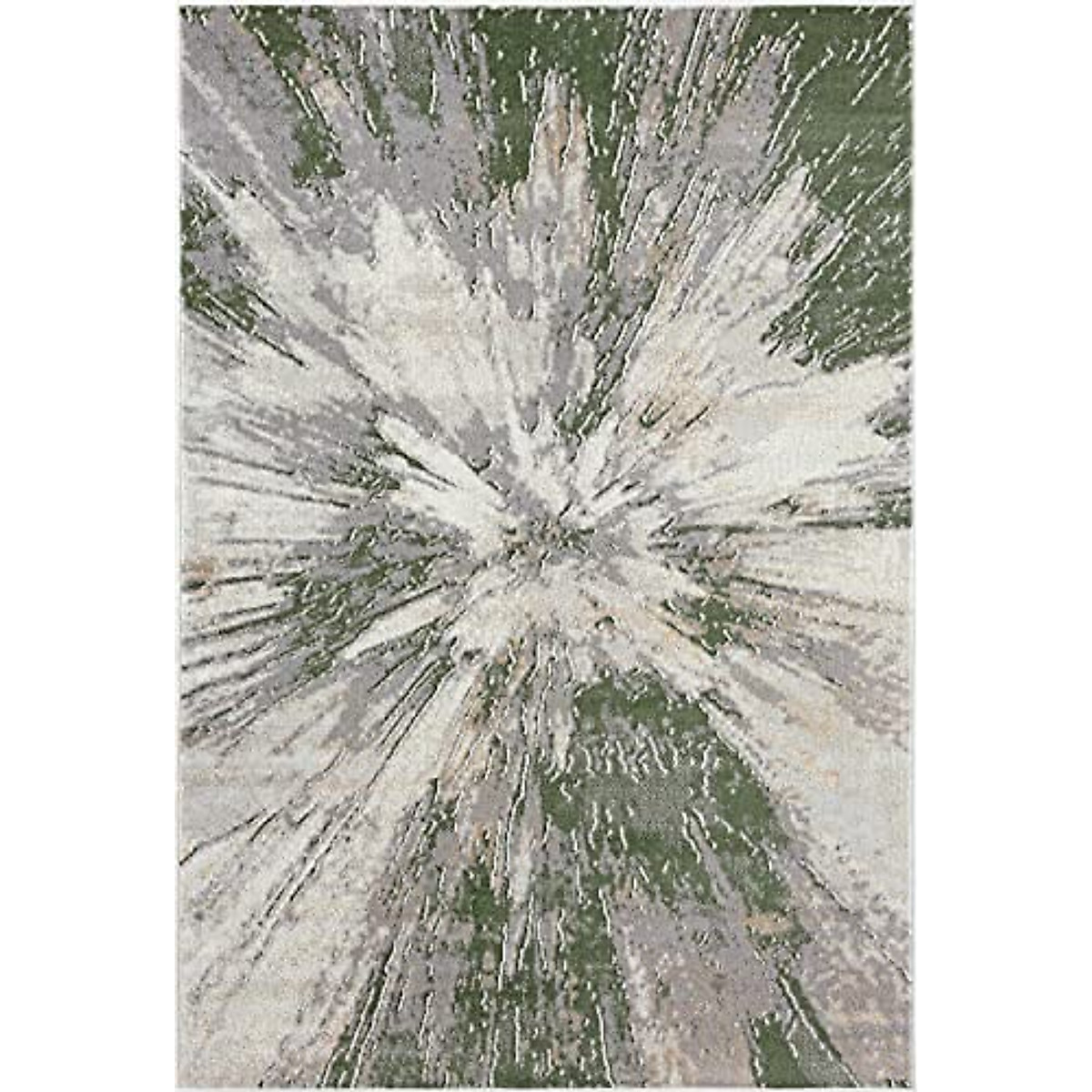 Abani Atlas 8'x10' Green/Grey Area Rug, Abstract Splash - Durable Non-Shedding - Easy to Clean
