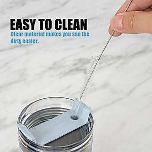 Greant 8 PCS Silicone Straws compatible with Stanley 40oz Tumbler, Soft Straws compatible with Stanley Cup Straw, 12 inch straws compatible with Stanley Straw, come with 2 Brush (Silicone, 12 inch)