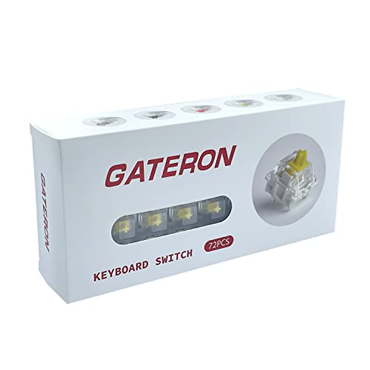 Gateron G Yellow Pro Switches Pre-lubed 3pin RGB SMD Linear for Gaming Mechanical Keyboard (72 Pcs,Yellow)