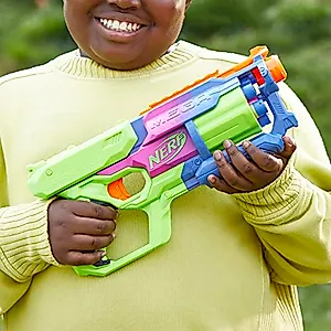 Nerf Mega CycloneShock Toy Blaster, Cybershock Color Style, 6-Dart Drum, 6 AccuStrike Mega Darts, Easy Priming (Amazon Exclusive)