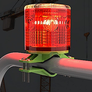 Aolyty Solar Strobe Warning Light IP54 Waterproof LED Flashing Safety Light Bright Warning Lamp Outdoor with Switch for Construction Traffic Dock Marine Beacon Road Signs (Yellow)