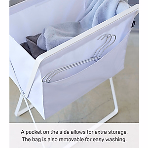 Yamazaki Home Tower Space Saving Storage Hamper, 27.6" - Steel - 9.8 Gallons, 35 Liters