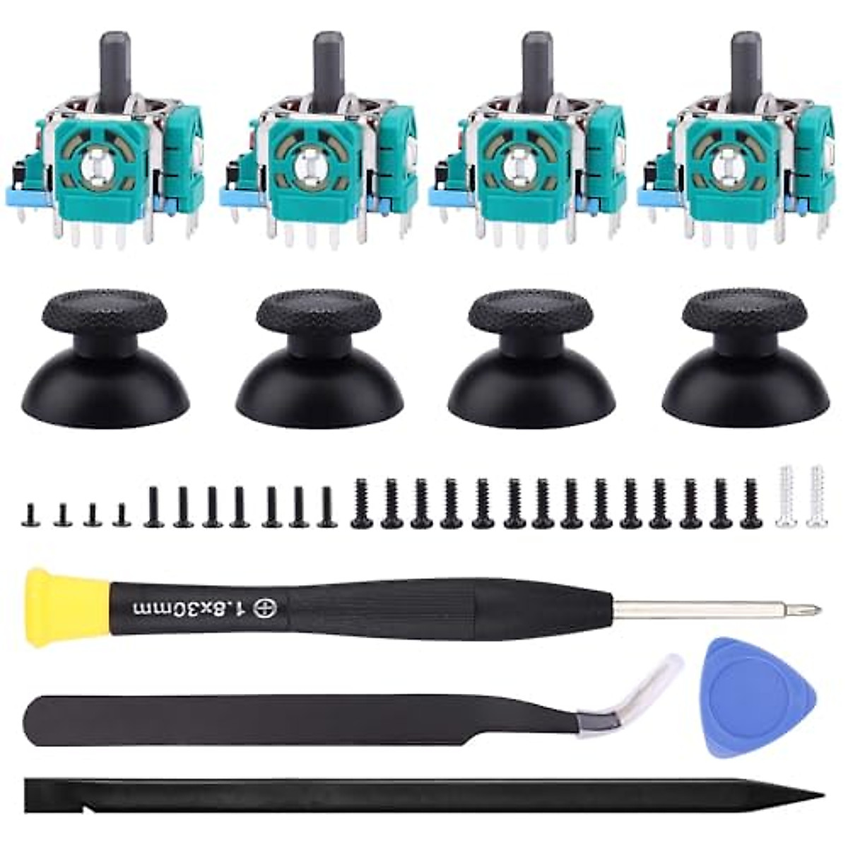 Ikpek 2 Pack Joystick Replacement for PS5 Controller, 3D Analog Sensor Module Thumb Sticks Replacement Part with Thumbsticks Repair Screwdriver Kit for PlayStation 5 DualSense Controller