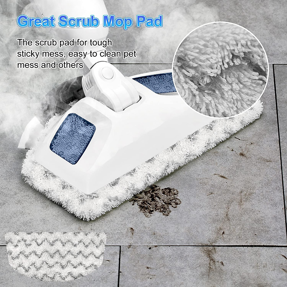 Steam Mop Replacement Pads Compatible with Bissell Powerfresh Steam Mop Pads for Bissell 1940 1806 1544 1440 2075 2685 Series Mops Resuable Floor Steamer Mop Pad Refills for Dry & Wet Cleaning, 8 Pack