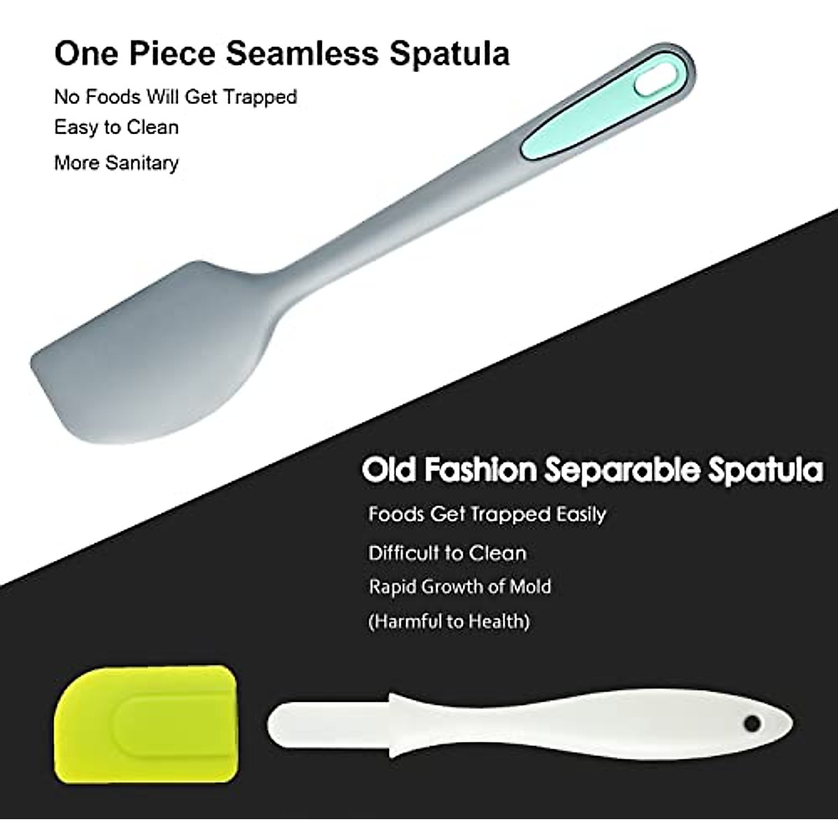 To encounter Silicone Spatula Set, 5 Pieces Seamless Spatula, Heat-Resistant Turner Spatulas, Nonstick for Baking, Cooking & Mixing, Dishwasher Safe