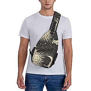 Sling Bag Tarot Sun Moon Witchy Astrology Night Psychedelic Hiking Daypack Crossbody Shoulder Backpack Travel Chest Pack for Men Women