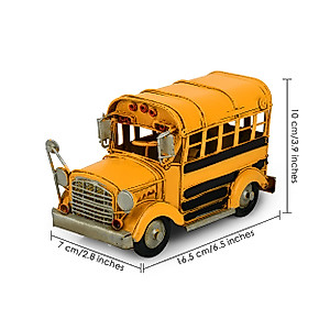DS. DISTINCTIVE STYLE Handcrated Metal School Bus Retro Classic Vehicle Desk Decor