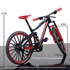 YEIBOBO ! Alloy Mini Downhill Mountain Bike Toy, Die-cast BMX Finger Bike Model for Collections (Black/Red)