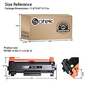 Sotek Toner Cartridge TN760 TN-760 TN730 TN-730,Work with DCP L2550DW, HL L2350DW, HL L2370DW, HL L2390DW, HL L2395DW, HL L2370DWXL, MFC L2710DW, MFC L2750DW, MFC L2750DW(2 Black)