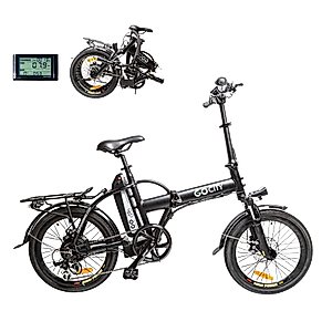 GoPower™ GoCity Electric Bike | Adult Folding Bike, Weighs Only 46lbs | 50+ Mile Range w/ 5 Pedal-Assist Levels | 20mph Top Speed - Removable Battery | Class 1 and 2 eBike