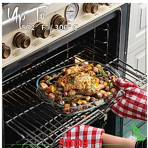 Simax Casserole Dish For Oven: Glass Baking Dish With High Lid Set – Microwave, Oven, and Dishwasher Safe Cookware – Borosilicate Glassware – 8 Qt. Large Baking Dish