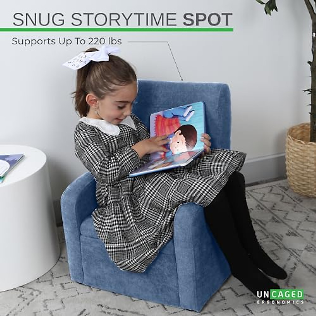 STASH Kids Sofa Chair, Toddler Sofa Chair w/Storage Toddler Fold Out Chair Foldable Couch for Kids upto 200lbs Toddler Chairs, Comfy Kids Lounge Chair