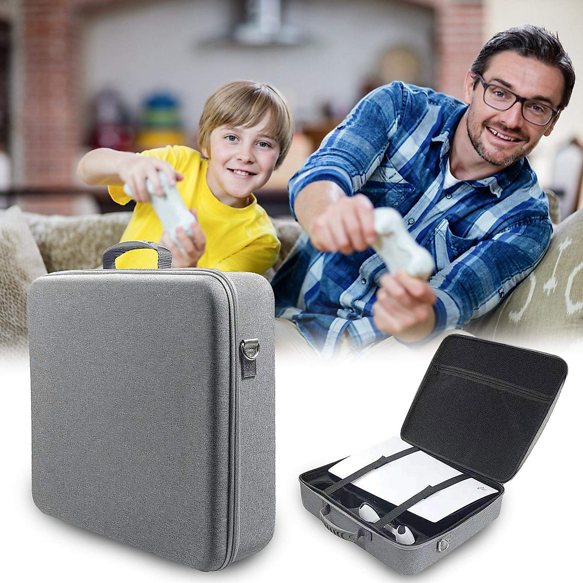 Carrying Case for PS5 Travel Bag Portable Waterproof Storage Bag, Shockproof Hard Shell Protective Case Compatible with PS5 Console and Playstation 5 Digital Edition