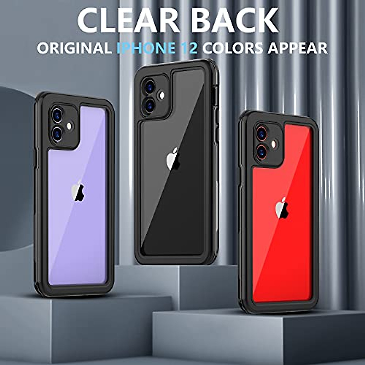 Oterkin for iPhone 12 Case Waterproof, Built-in Screen Protector Dustproof Shockproof 360 Full Body Protective Daily-Use IP68 Waterproof Case for iPhone 12 5G(6.1inch)