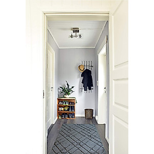 Custom Size Hallway Runner Rug Trellis Grey Color 31 inch Wide Select Your Length Non-Slip (Skid Resistance) Rubber Backing 8 feet x 31 inch (Color Options Available)