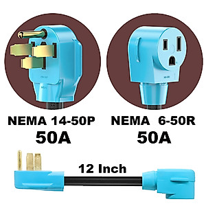 CircleCord Welder Adapter Cord and UL Listed 50 Amp 15 Feet RV/EV Extension Cord